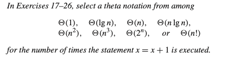 Solved In Exercises 17–26, select a theta notation from | Chegg.com