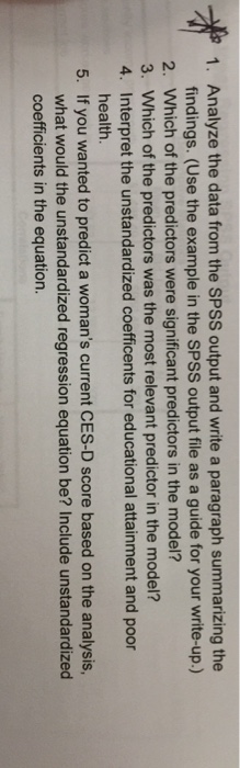 Solved Assignment: Through analysis of the SPSS output, | Chegg.com
