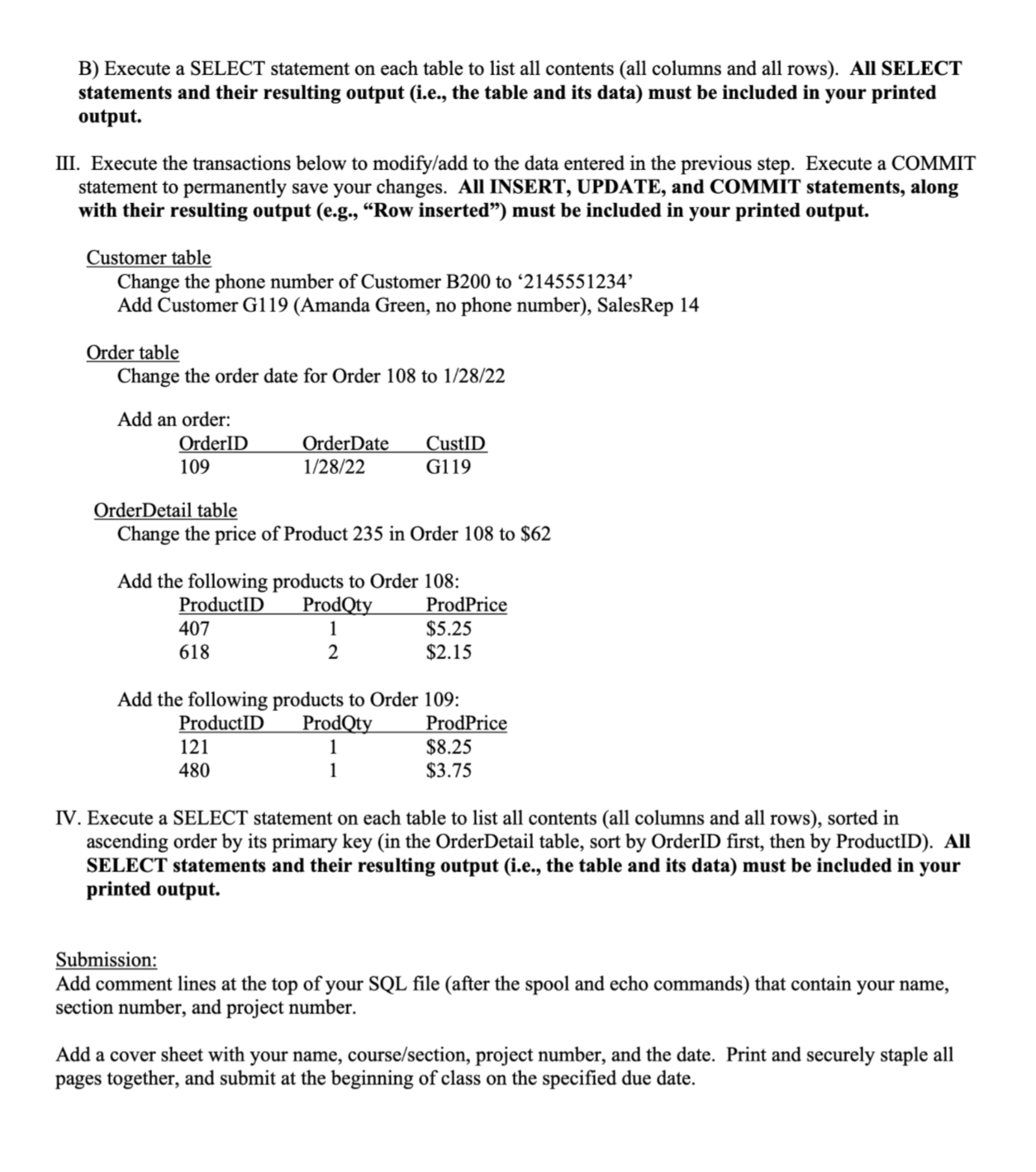 INSY 3304 Project 2 This project must be completed | Chegg.com