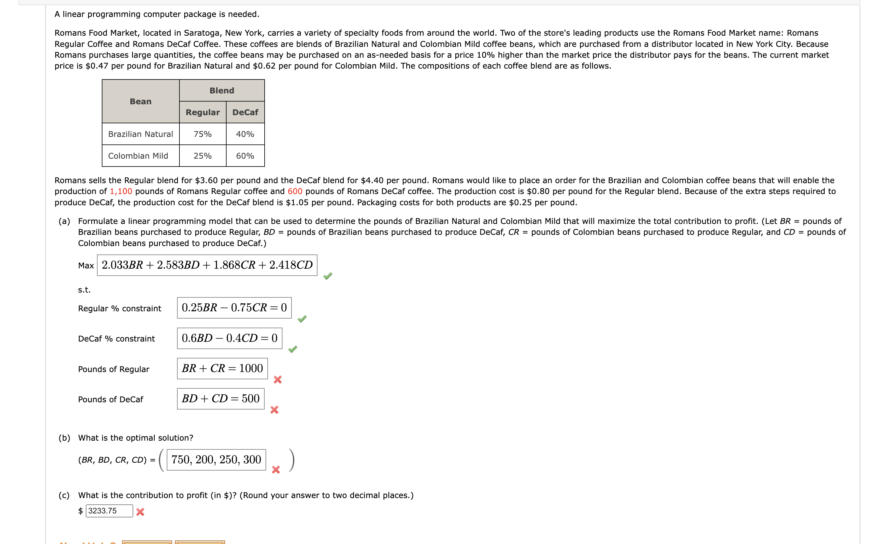 Solved A linear programming computer package is needed.price | Chegg.com