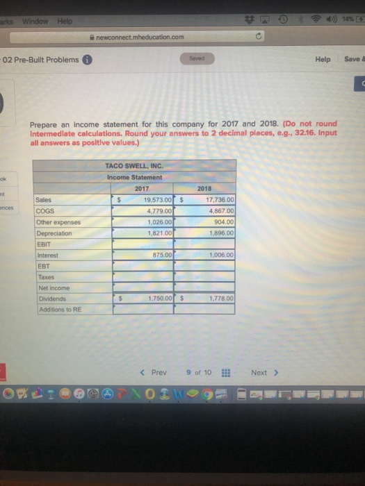 Solved rks Window Help tion.com 02 Pre-Built Problems Saved | Chegg.com