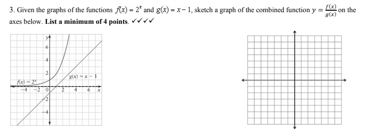 Solved 3. Given the graphs of the functions f(x) = 2* and | Chegg.com