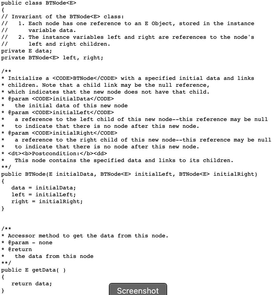 Solved Using the BTNode class code provided, create the | Chegg.com