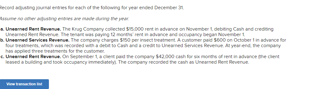 Solved Record adjusting journal entries for each of the | Chegg.com