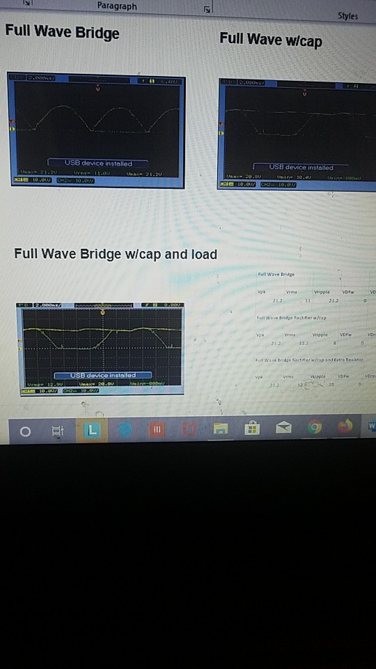 Solved compare a full wave bridge, full wave with capcitor, | Chegg.com