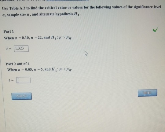Solved Use Table A.3 to find the critical value or values | Chegg.com