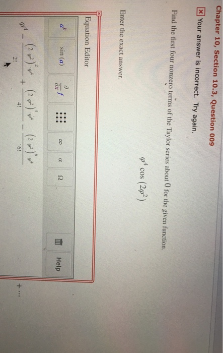 Solved Chapter 10 Section 10 3 Question 009 Your Answer Is