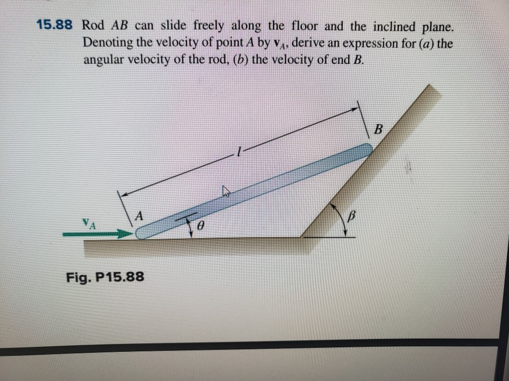 Solved 15.88 Rod AB can slide freely along the floor and the | Chegg.com