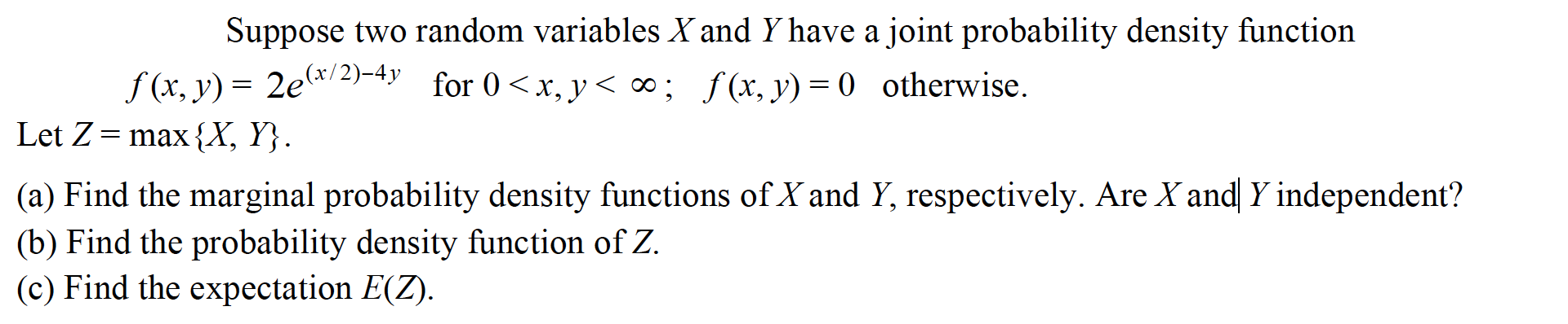 Solved Suppose two random variables X and Y have a joint | Chegg.com