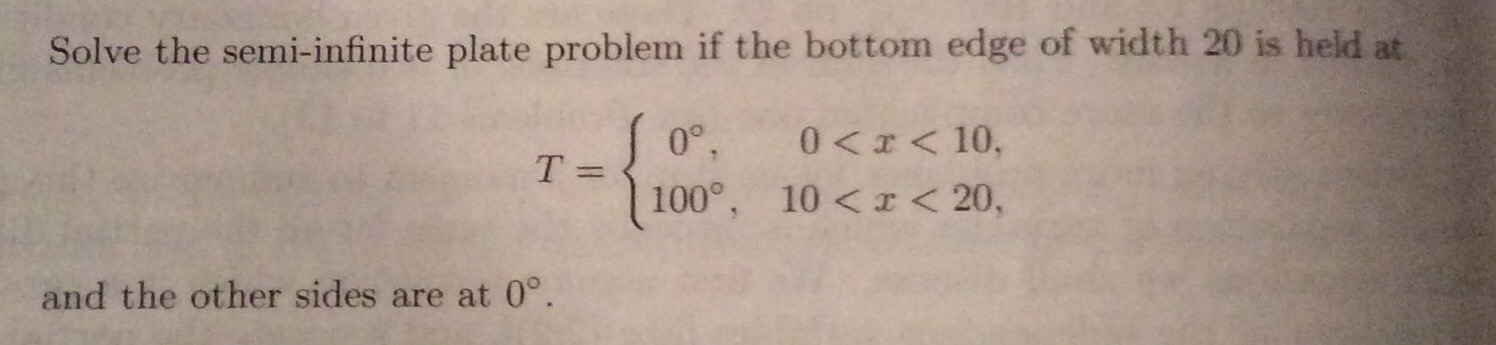 Solved Solve the semi-infinite plate problem if the bottom | Chegg.com