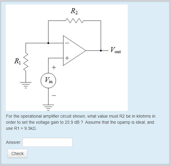Solved R2 V out For the operational amplifier circuit shown, | Chegg.com