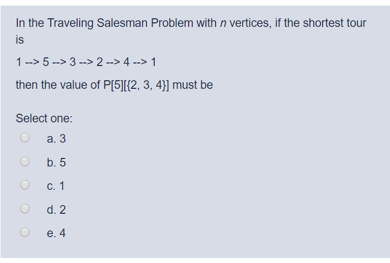 Solved In the Traveling Salesman Problem with n vertices, if | Chegg.com