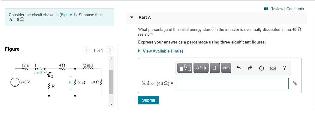 Solved m Review Constants Consider the circuit shown in | Chegg.com