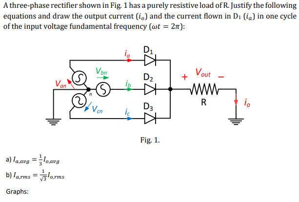 Solved A three-phase rectifier shown in Fig. 1 has a purely | Chegg.com