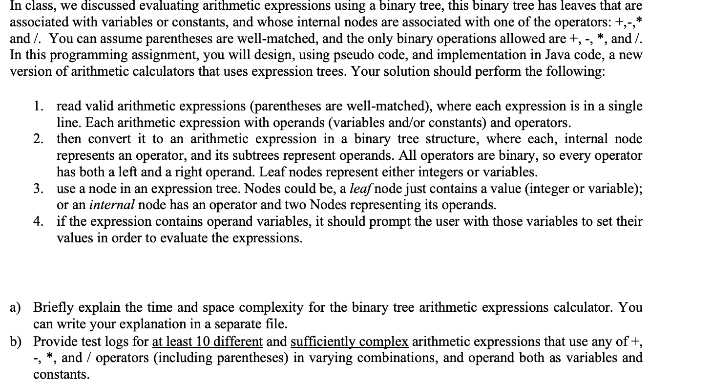 Solved In Class We Discussed Evaluating Arithmetic