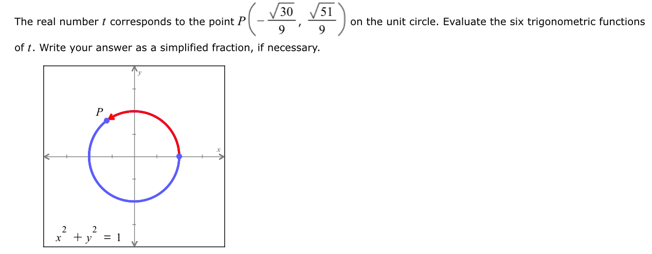 Solved The real number t ﻿corresponds to the point | Chegg.com