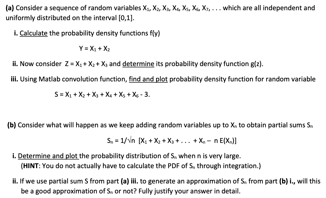 (a) Consider a sequence of random variables X1, X2, | Chegg.com