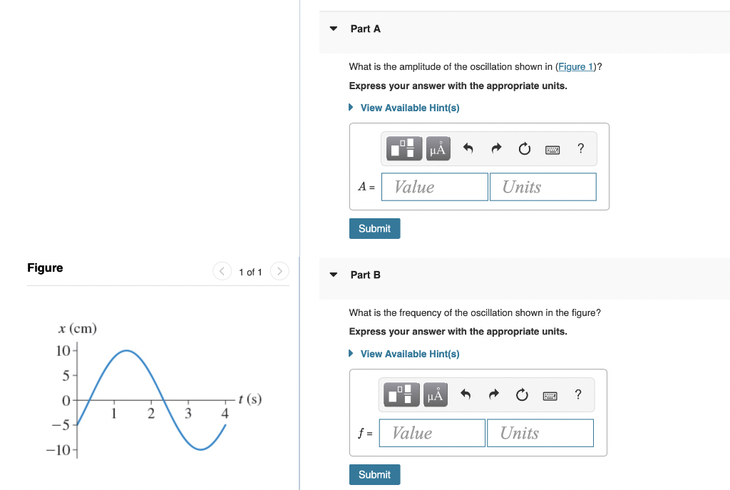 Solved What is the amplitude of the oscillation shown in | Chegg.com