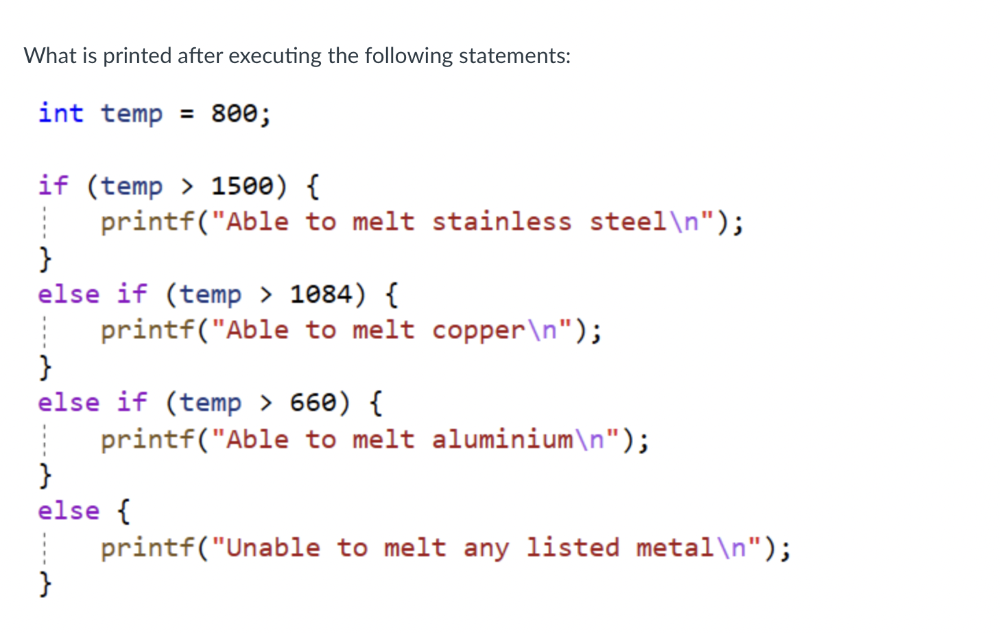 Solved What is printed after executing the following | Chegg.com
