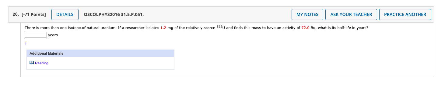 Solved 20 1 Points] Details Oscolphys2016 31 4 Wa 015