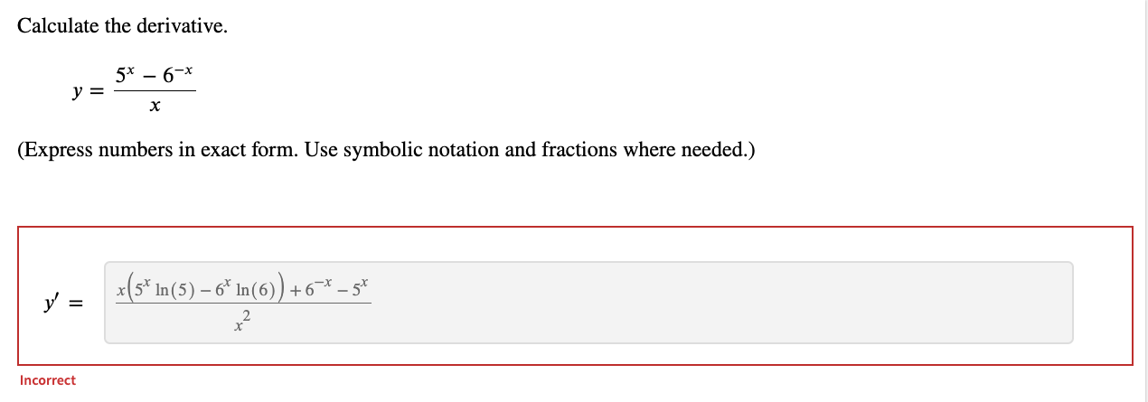 Solved Find the derivative of y=2x3. (Use symbolic notation | Chegg.com