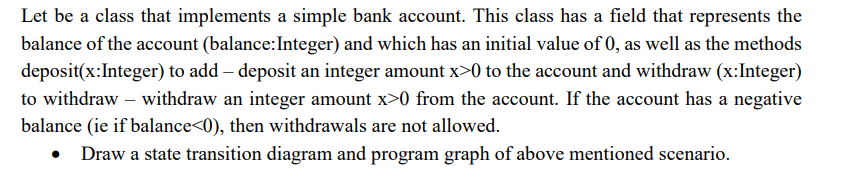 Solved Let be a class that implements a simple bank account. | Chegg.com
