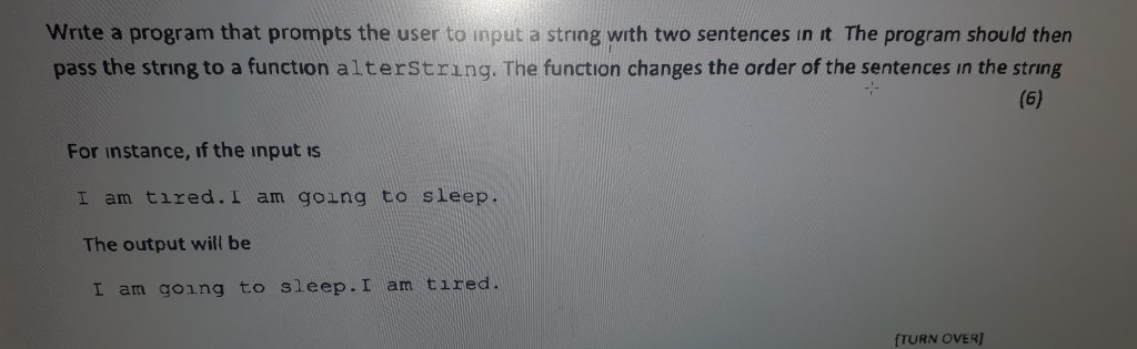 Solved Write a program that prompts the user to input a | Chegg.com
