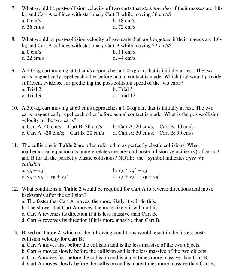 Solved Collisions A group of physics students are | Chegg.com