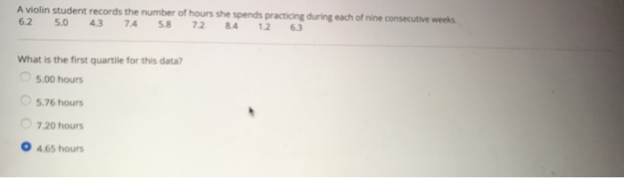 Solved during each of nine consecutive weeks. 6.2 5.04.3 7.4 | Chegg.com