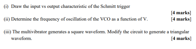 Solved (a) A Voltage Controlled Oscillator (VCO) based on an | Chegg.com