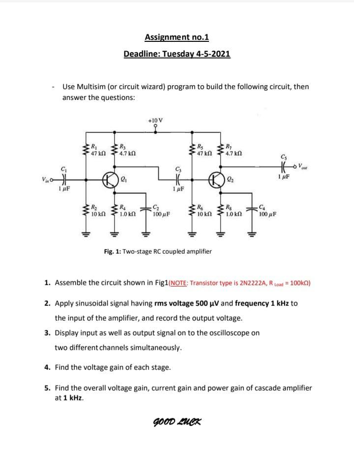 Solved Assignment no.1 Deadline: Tuesday 4-5-2021 Use | Chegg.com