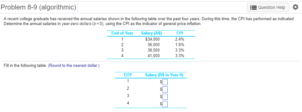 Solved Problem 8-9 (algorithmic) Question Help A recent | Chegg.com Solved Problem 8-9 (algorithmic) Question Help A recent | Chegg.com