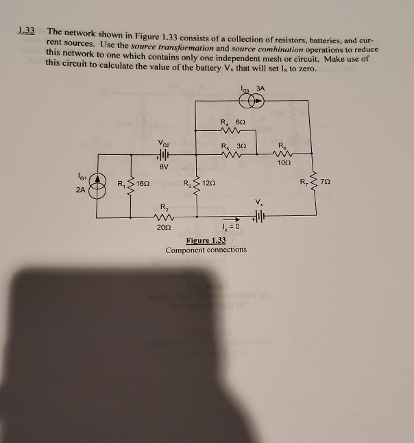 Solved The network shown in Figure 1.33 consists of a | Chegg.com