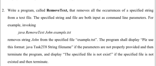 Solved 2. Write a program, called Remove Text, that removes | Chegg.com