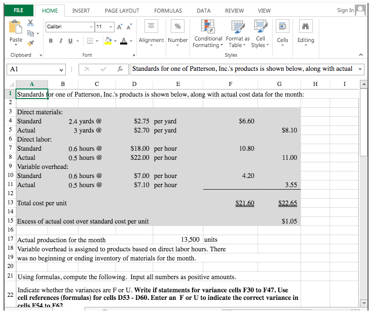 Solved FILE HOME INSERT PAGE LAYOUT FORMULAS DATA REVIEW | Chegg.com