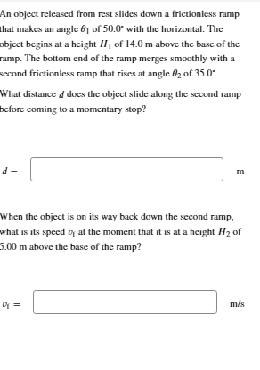 Solved An object released from rest slides down a | Chegg.com