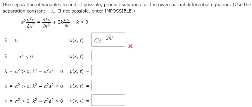 Solved Use separation of variables to find, if possible, | Chegg.com