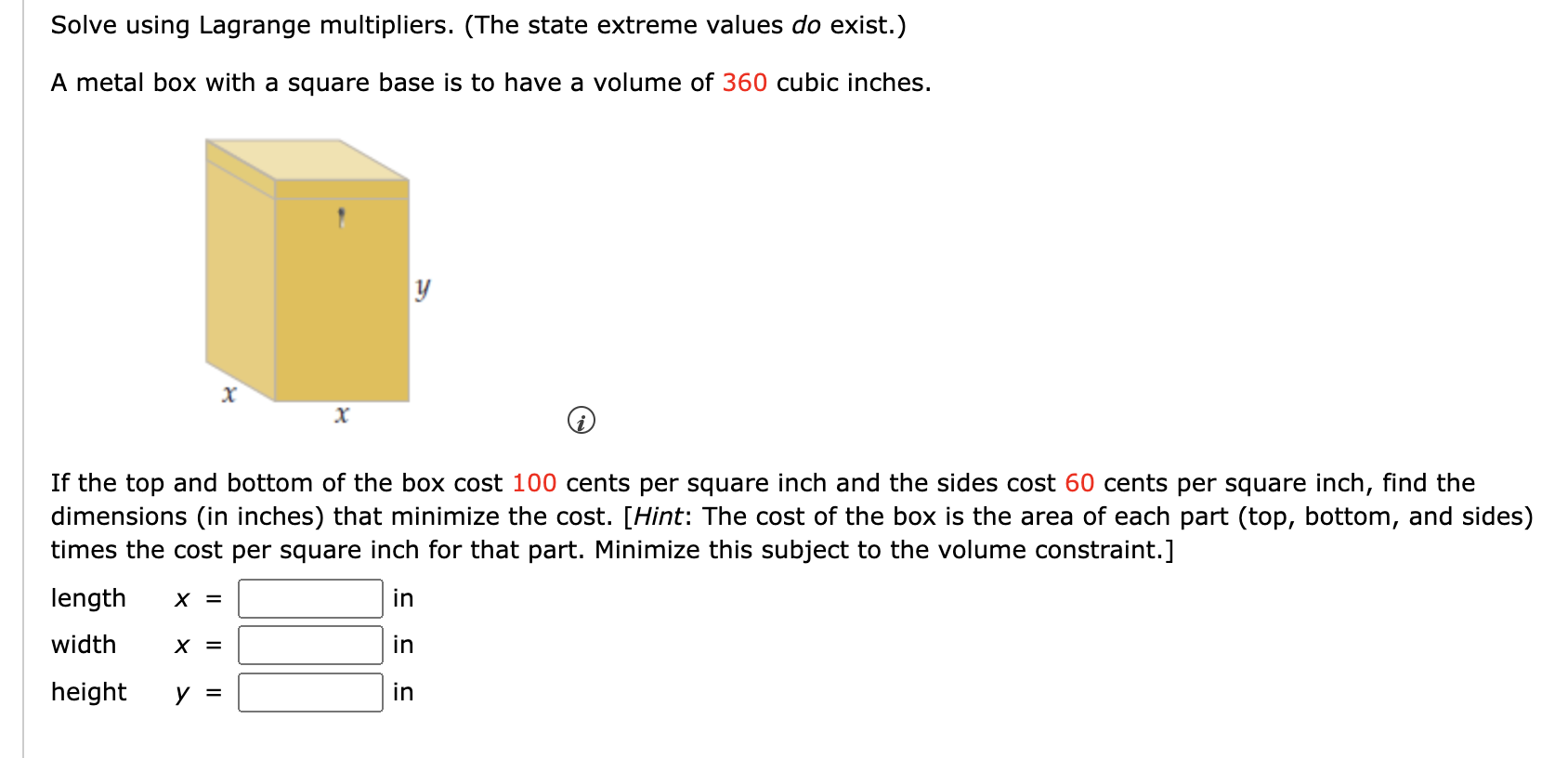 Solved Solve Using Lagrange Multipliers The State Extreme