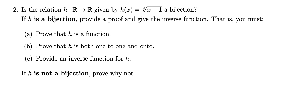 Solved Is The Relation H R→r given By H X X 13 a