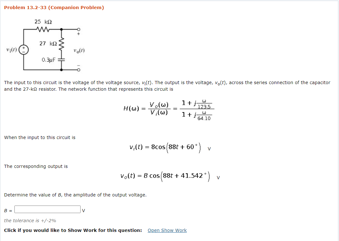 Solved Problem 13.2-8 The input to this circuit is the | Chegg.com