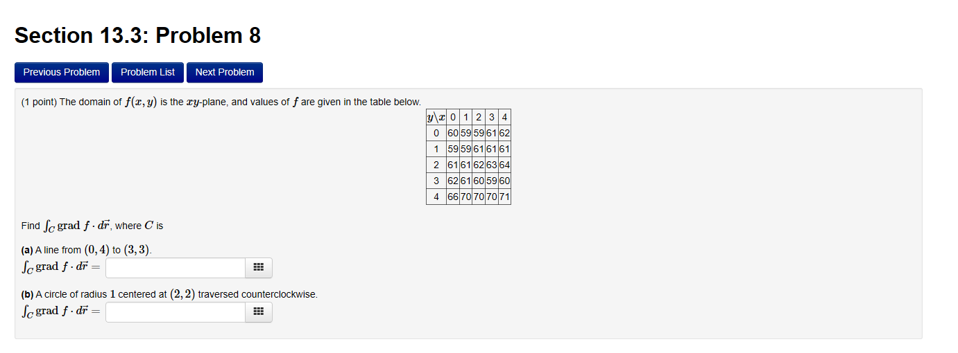 Solved Section 13.3: Problem 8 Previous Problem Problem List | Chegg.com
