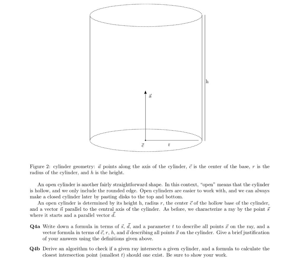 Figure 2: cylinder geometry: a points along the axis | Chegg.com