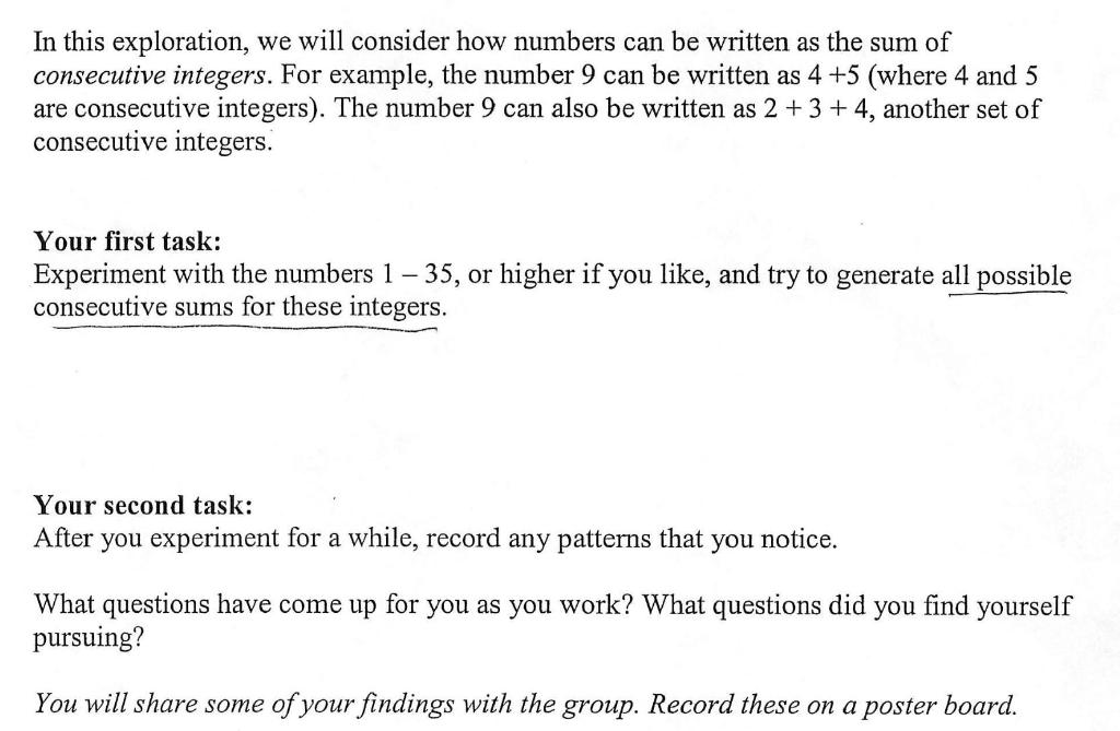 Solved In this exploration, we will consider how numbers can | Chegg.com