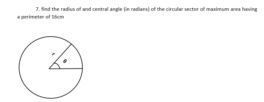 Solved 7. find the radius of and central angle (in radians) | Chegg.com