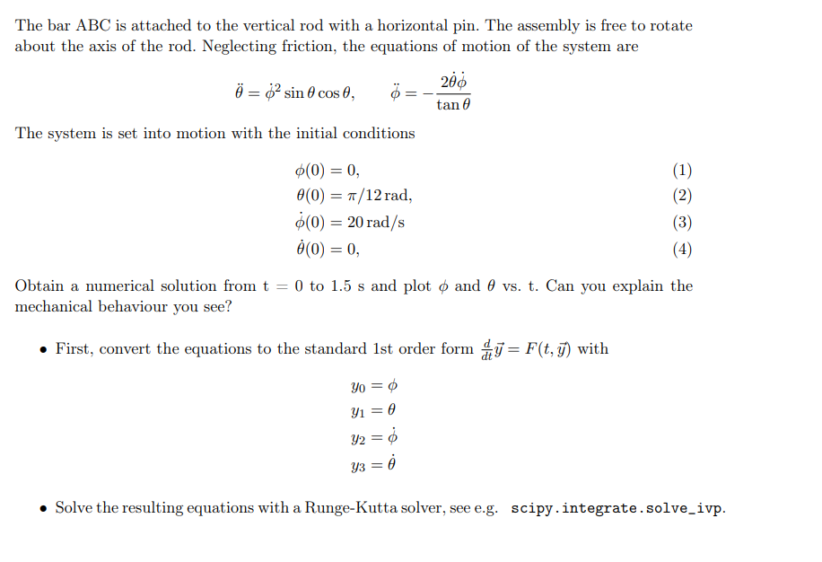 Solved The bar ABC is attached to the vertical rod with a | Chegg.com