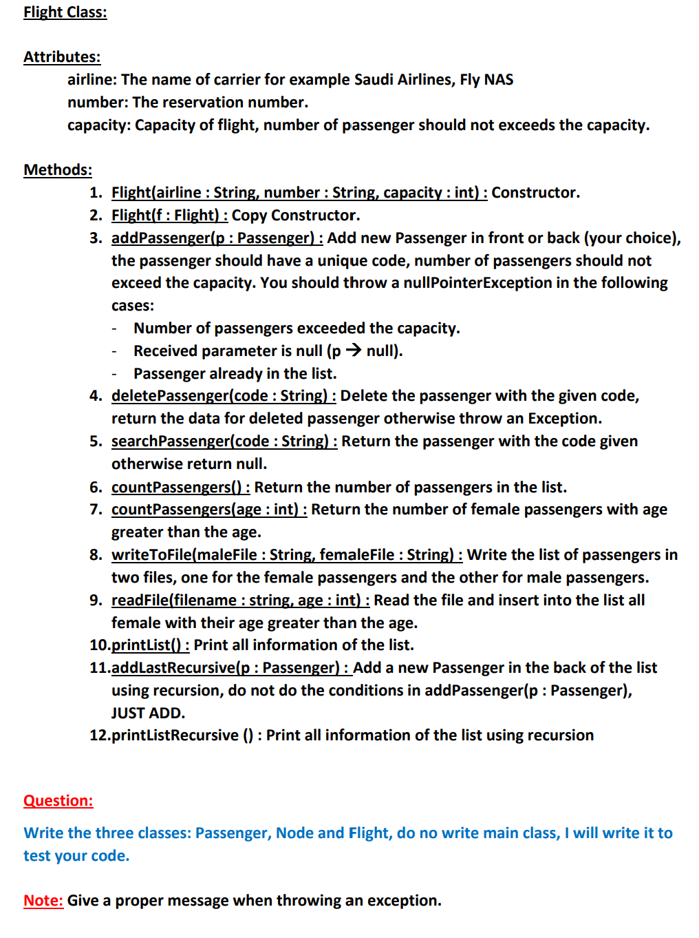 Solved Java 2 Homework Write The 3 Classes In Java In Any
