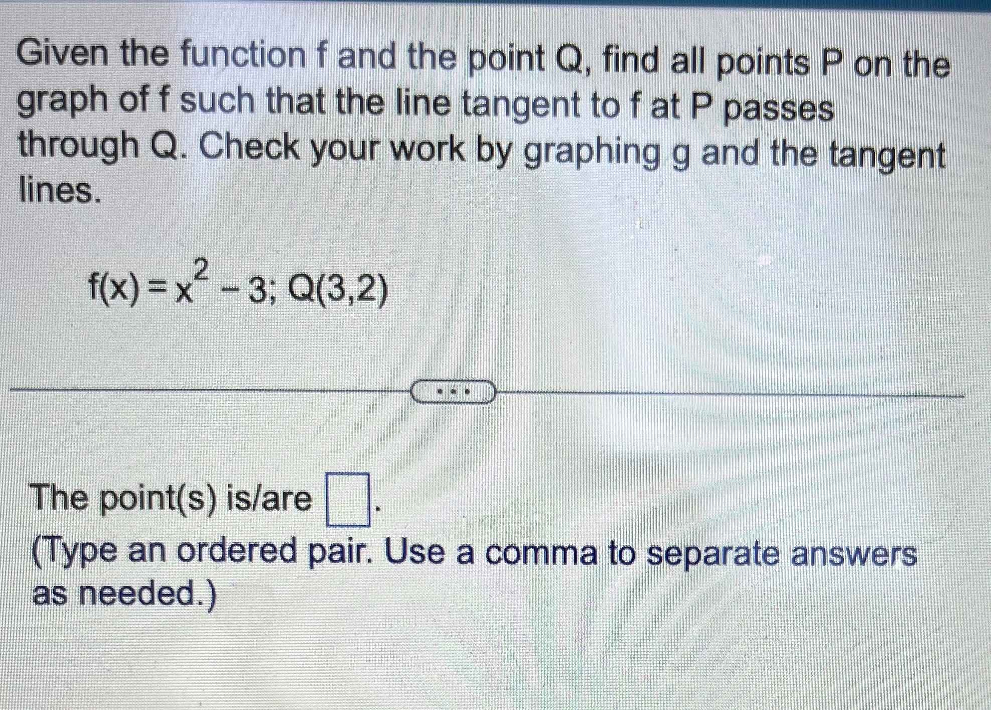 Solved Given the function f and the point Q, find all points | Chegg.com