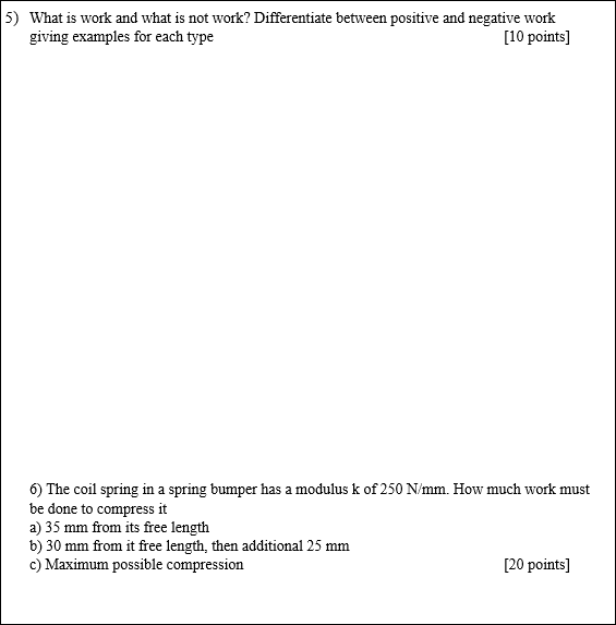 Solved 5) What is work and what is not work? Differentiate | Chegg.com