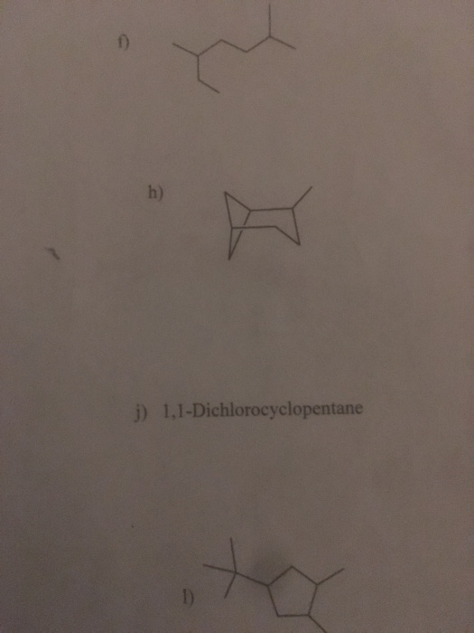 Solved h) j) 1,1-Dichlorocyclopentane | Chegg.com