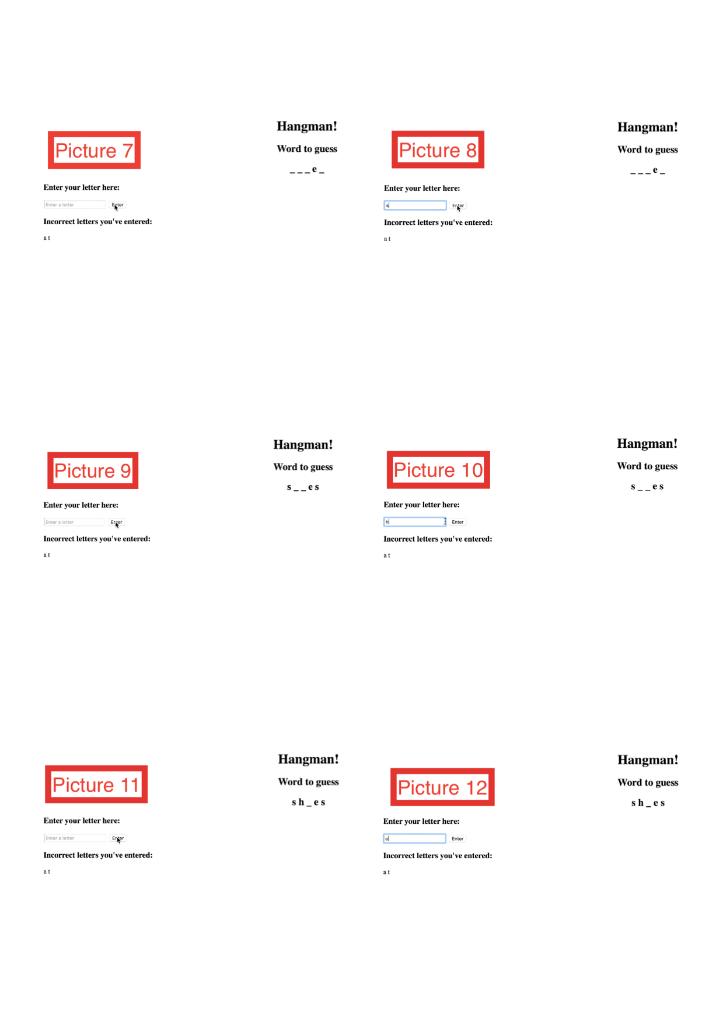Solved Question: Create a Hangman Game using HTML,CSS and | Chegg.com